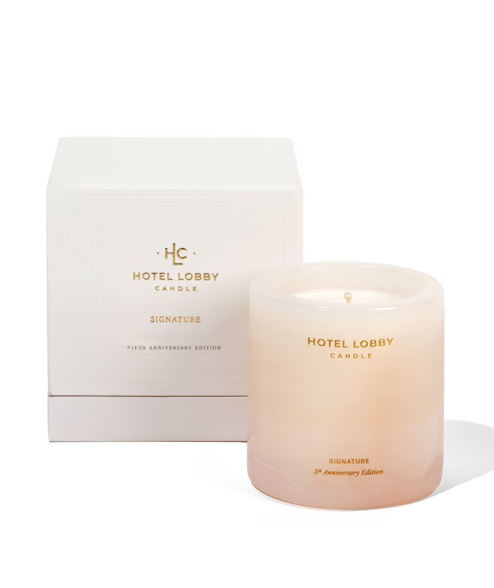 Fifth Anniversary Signature Candle– Hotel Lobby Candle